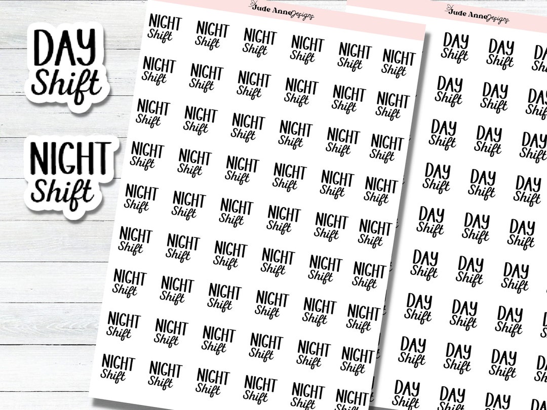 Day Shift Stickers, Night Shift Stickers, Stickers for Planners ...