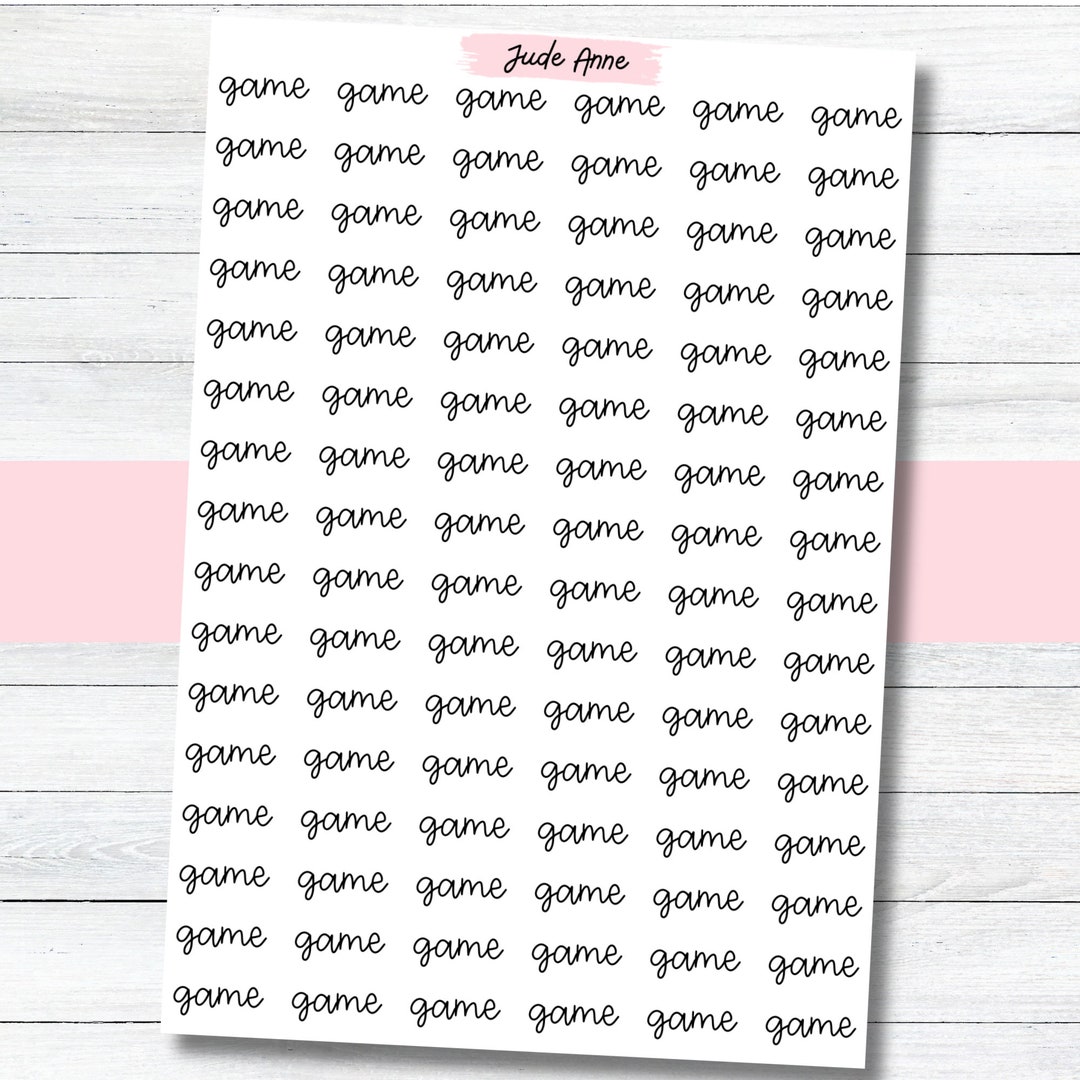 Game Script Stickers, Game Planner Stickers, Script for Planner, Bujo ...