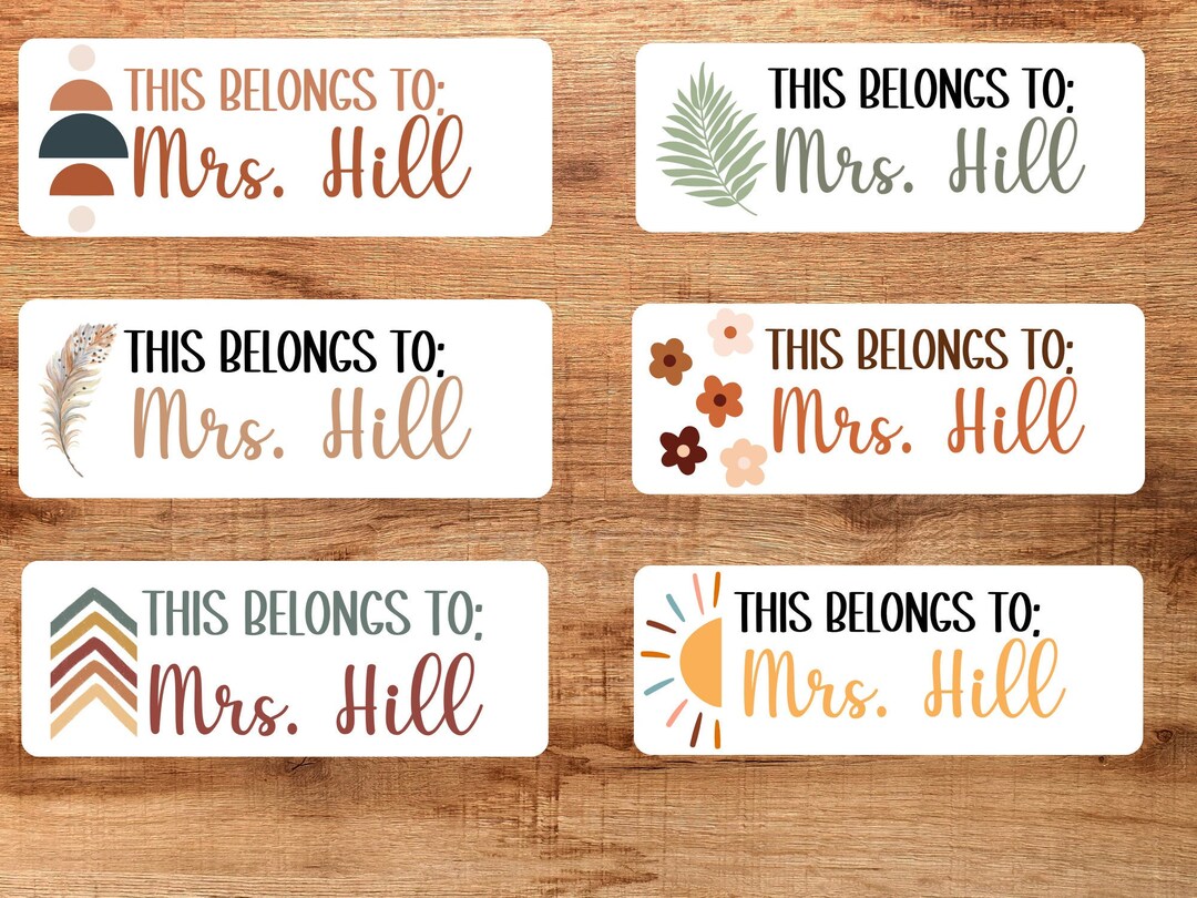 Teacher Labels for School | 27 Matte or Waterproof Labels | School ...