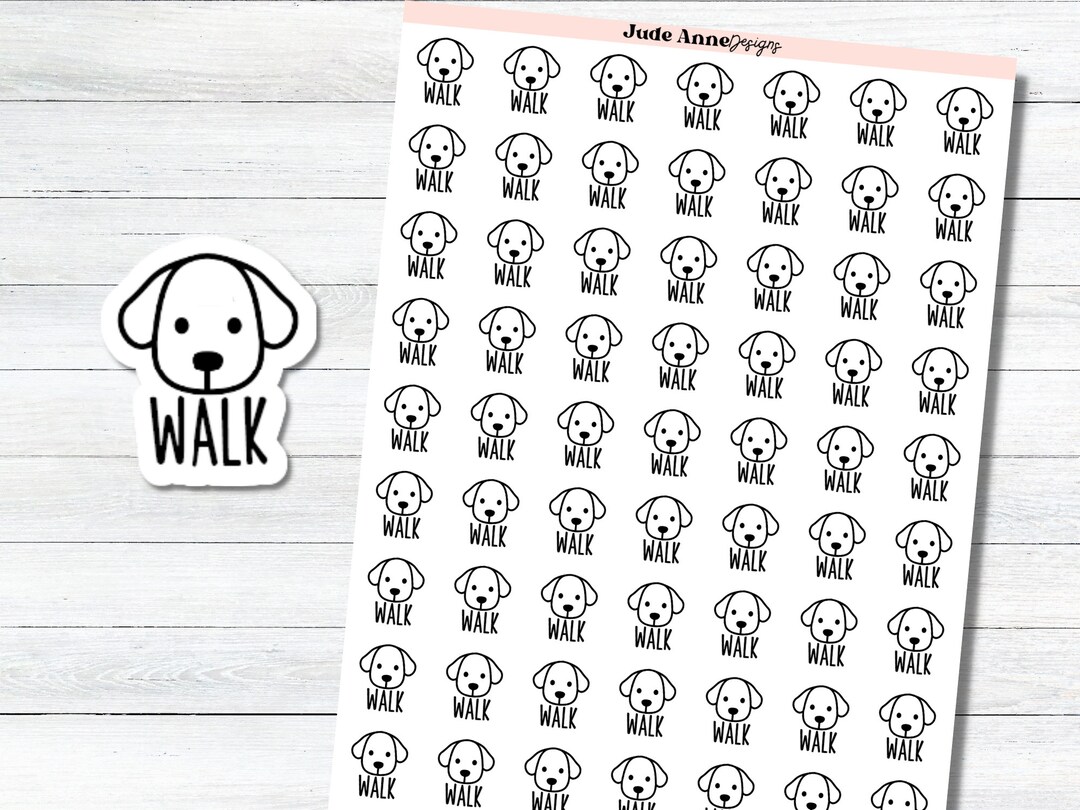 Walk Dog Planner Stickers | Dog Sticker Sheet | Cute Sticker Sheet ...