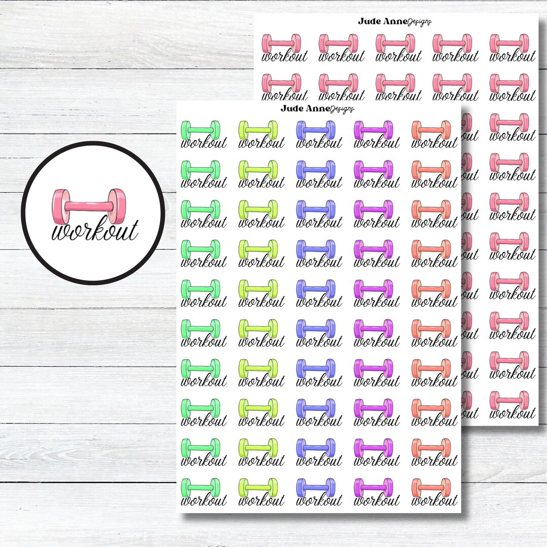 Workout Planner Stickers | Dumbbell Planner Stickers | Functional ...