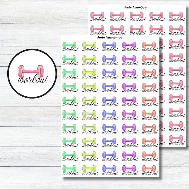 Workout Stickers - Etsy