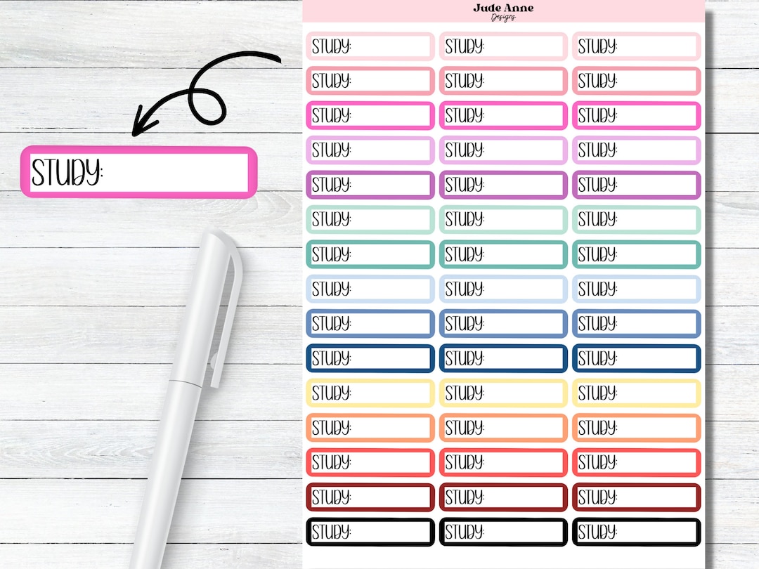 Study Planner Stickers, Quarter Box Stickers, Study Reminder Stickers ...