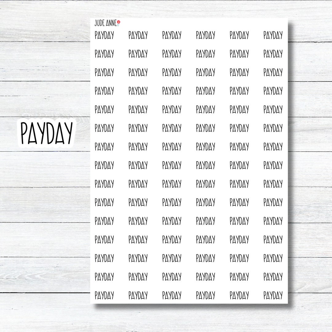 Payday Script Planner Stickers, Script Sticker for Planners, Bujo ...