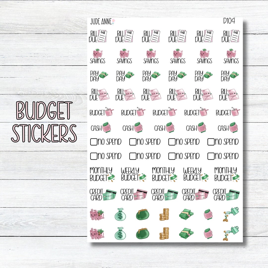 Budget Planner Stickers, Finance Planner Stickers, Savings Sticker ...
