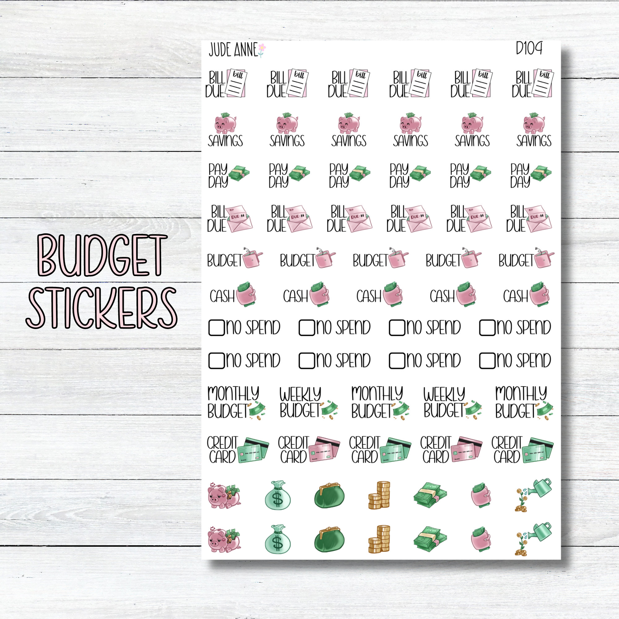 Budget Planner Stickers, Finance Planner Stickers, Savings Sticker ...