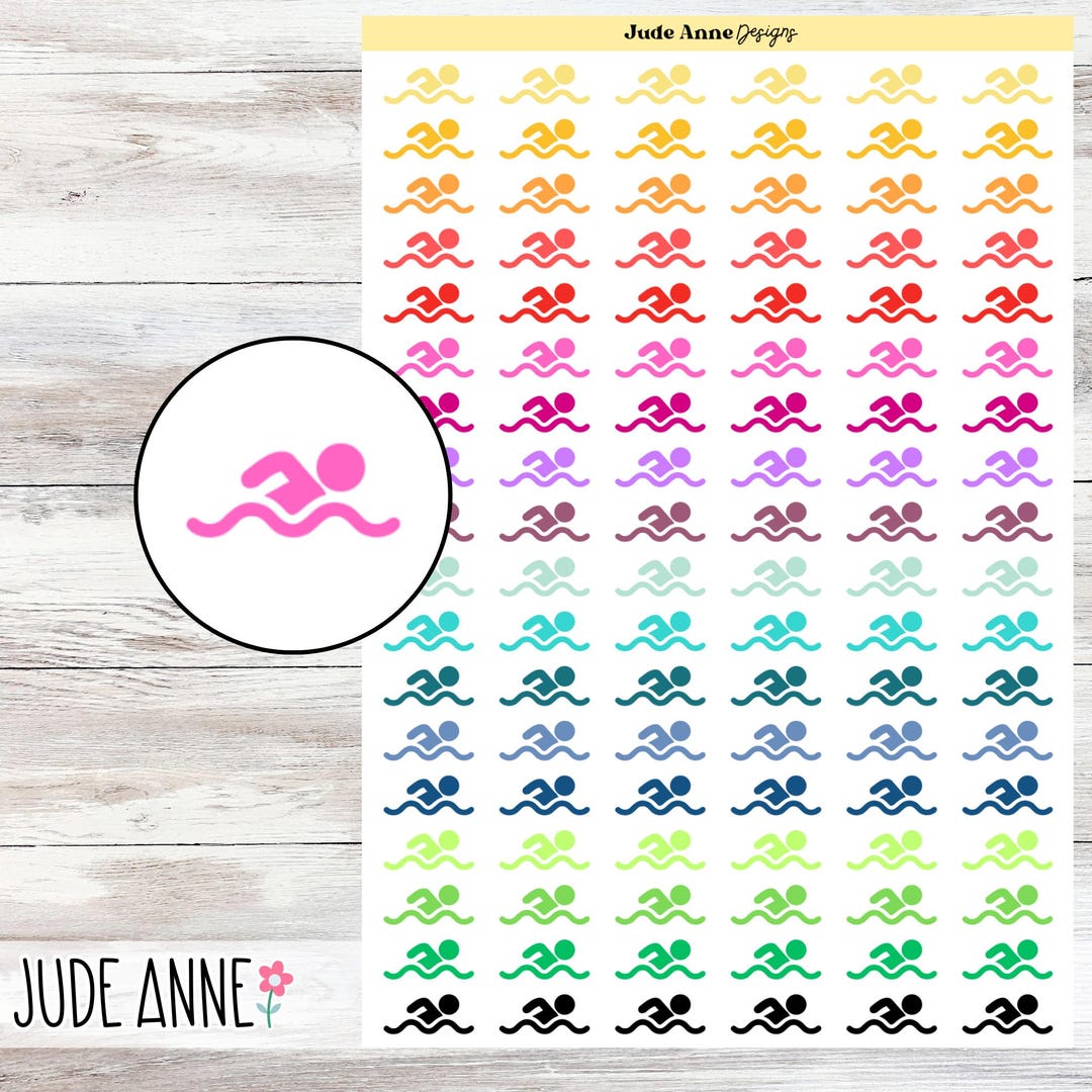 Swimming Planner Stickers | Swimming Planner Stickers | Functional ...