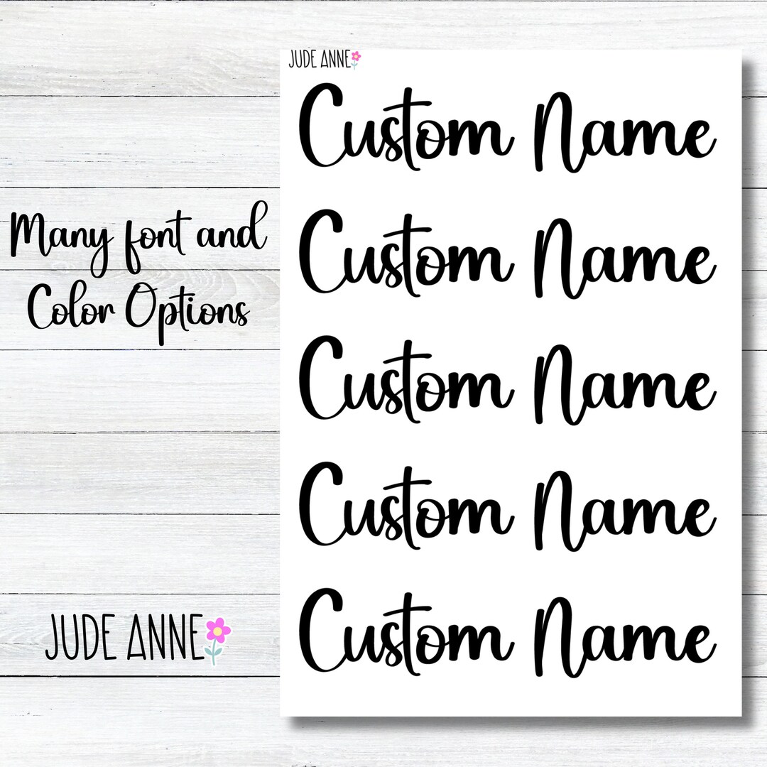 Custom Name Script, Script Planner Stickers, Bujo Stickers, Journaling Script Stickers - Etsy