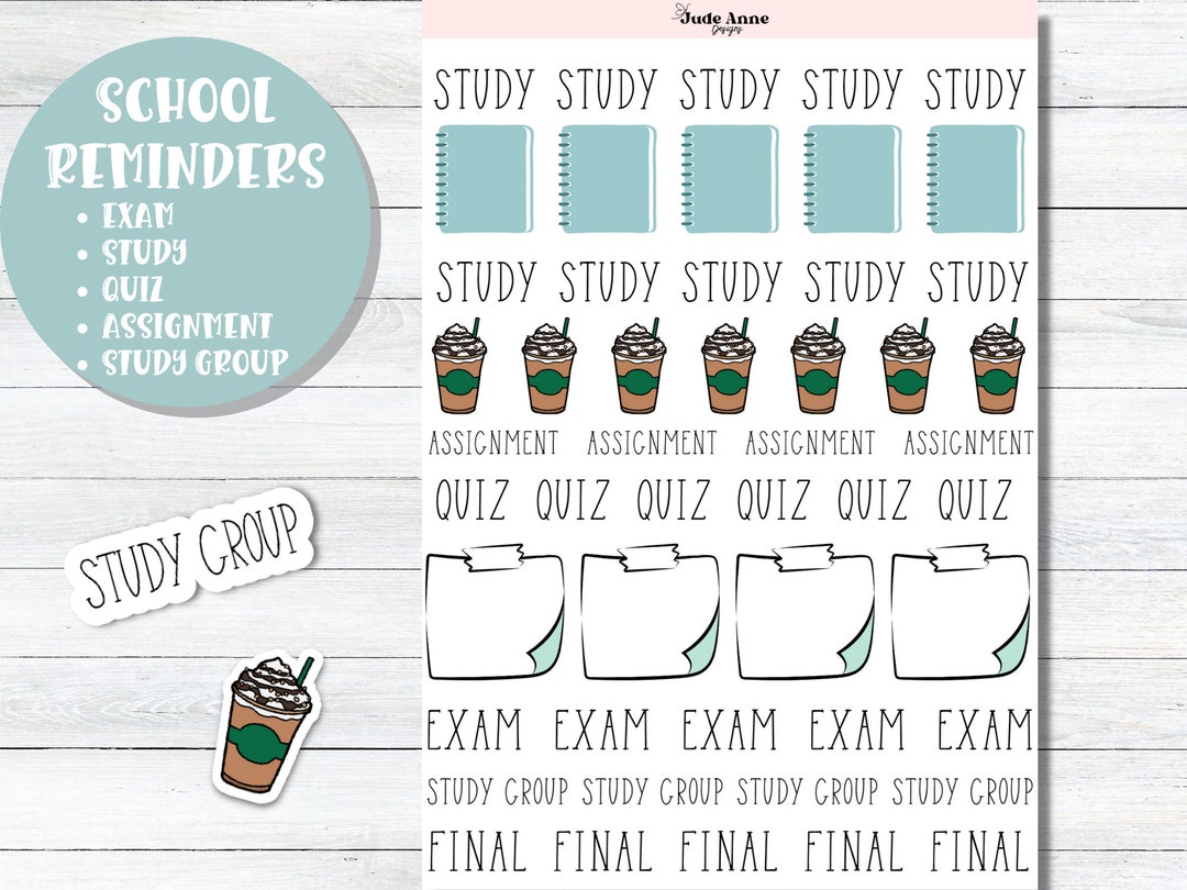 Student Planner Stickers, School Planner Stickers, Exam Reminders for ...