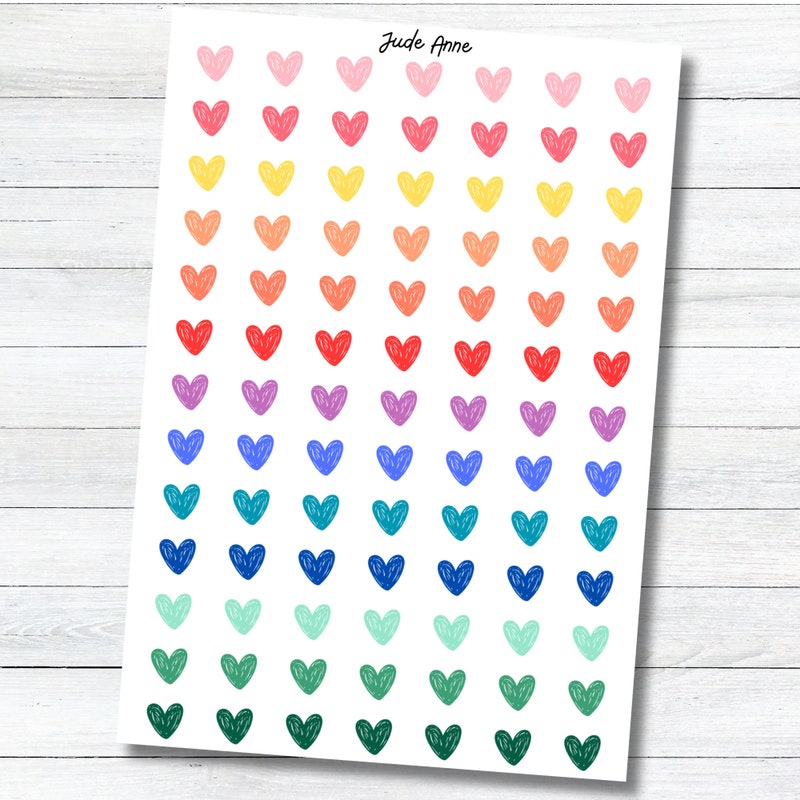 Heart Stickers - Etsy