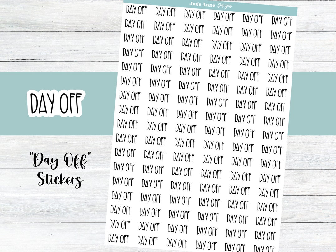 Day off Script Planner Stickers, Script Sticker for Planners, Bujo ...