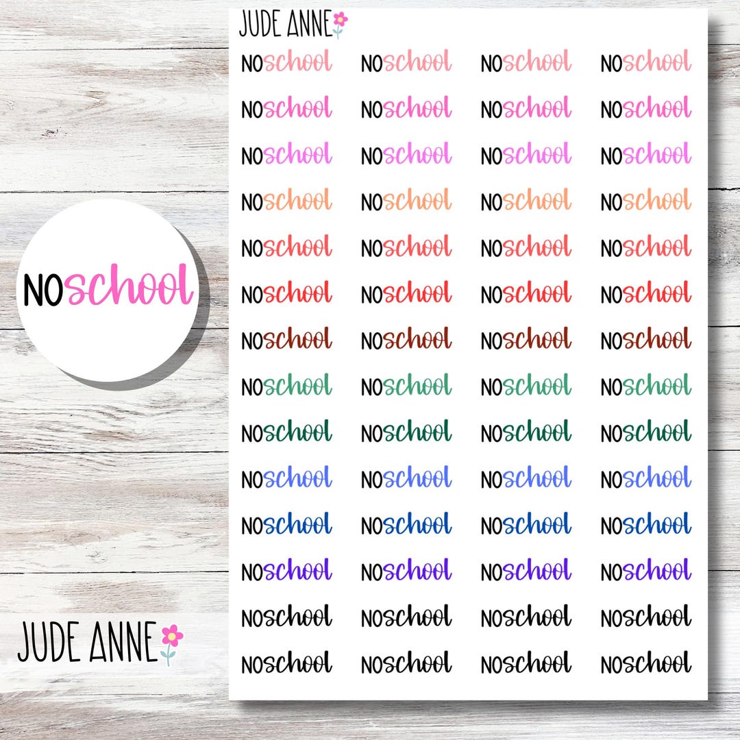 No School Planner Stickers – Functional School Day off Labels – Teacher ...