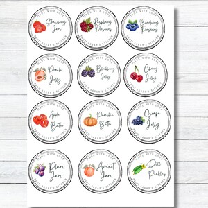 Personalized Jam and Canning Stickers, Custom Lid Labels for Jars ...