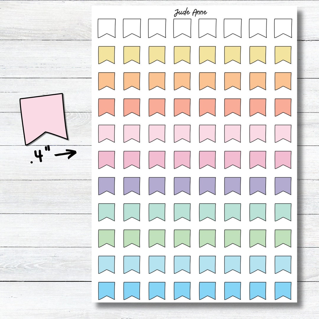 Mini Flag Planners for Planners and Journaling, Cute Planner Stickers ...