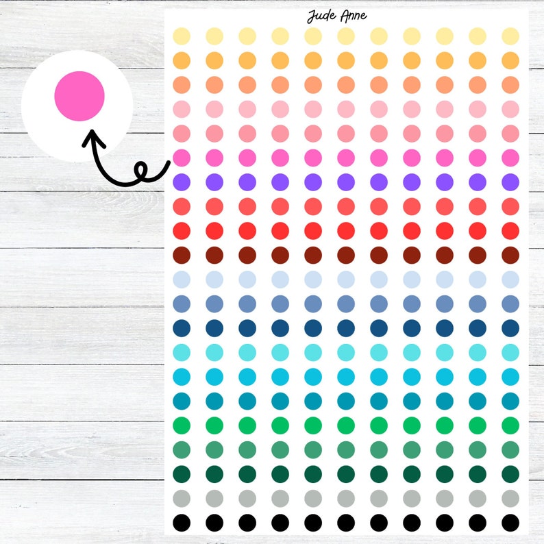 Tiny Dot Planner Stickers, Functional Stickers, Bullet Point Stickers ...