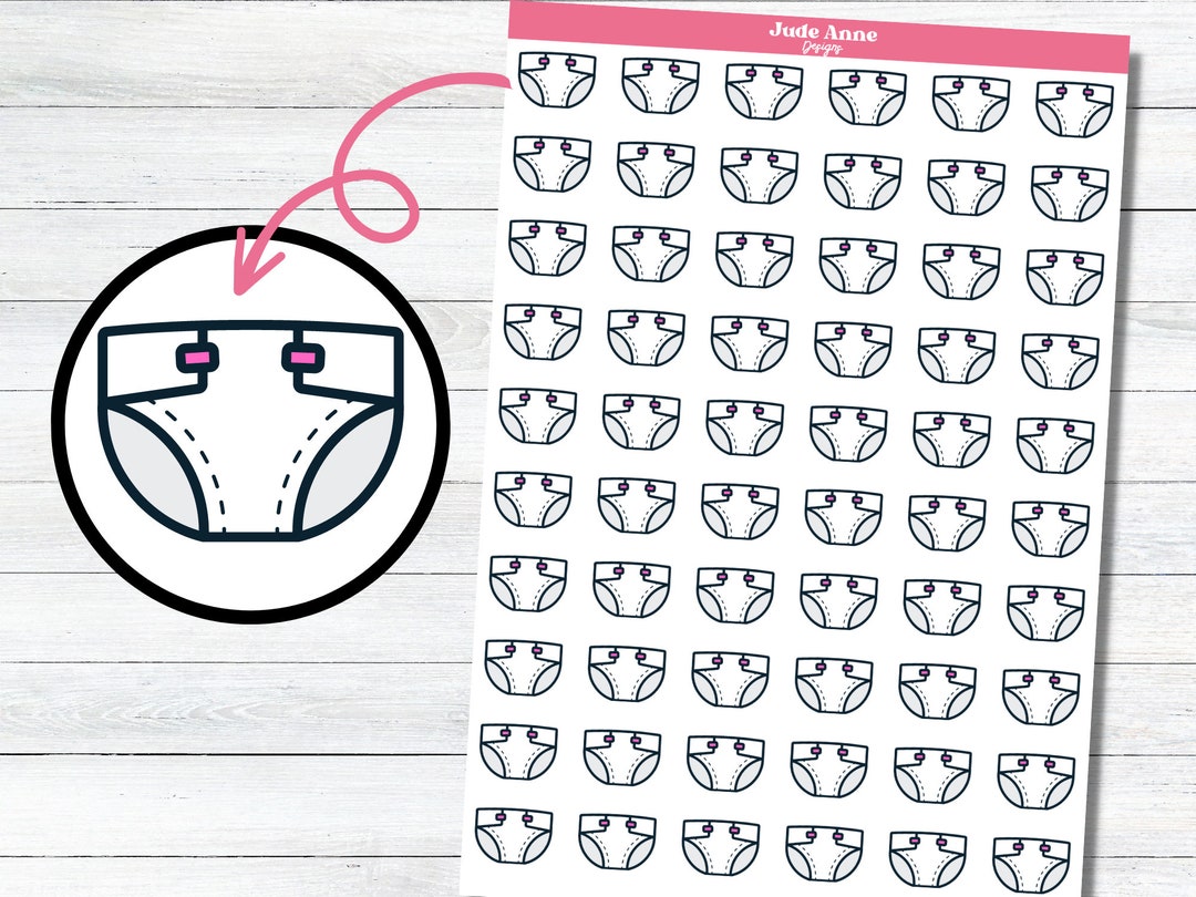 Diaper Planner Stickers | Baby Planner Stickers | Cute Diaper Icon ...