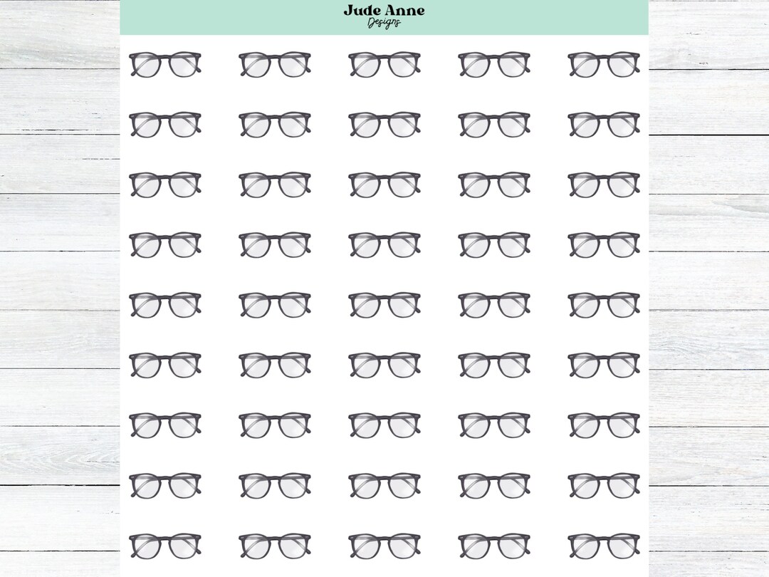 Glasses Icon Planner Stickers, Eye Glasses Planning Stickers, Cute ...