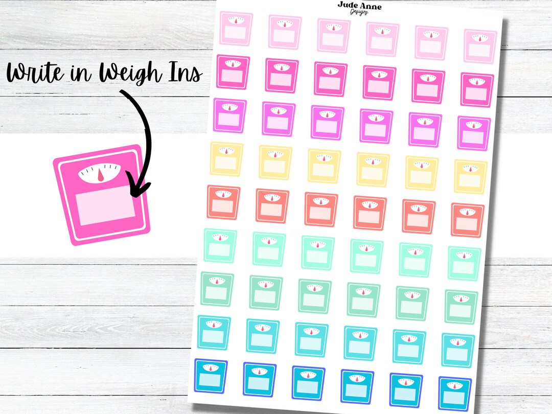 Scale Planner Stickers | Weight Tracker Stickers | Functional Sticker ...