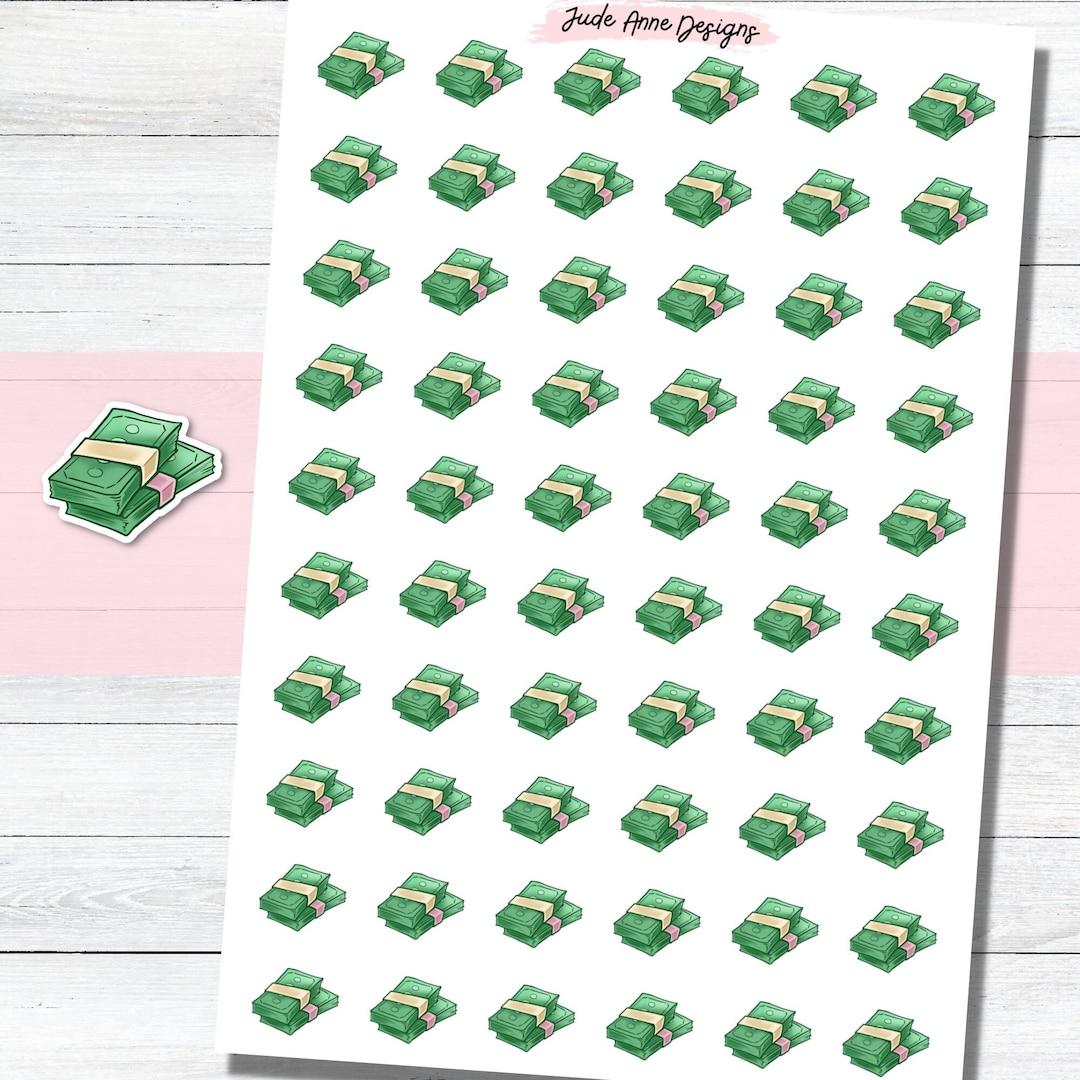 Money Stack Planner Stickers, Payday Planner Stickers, Cute Planner ...
