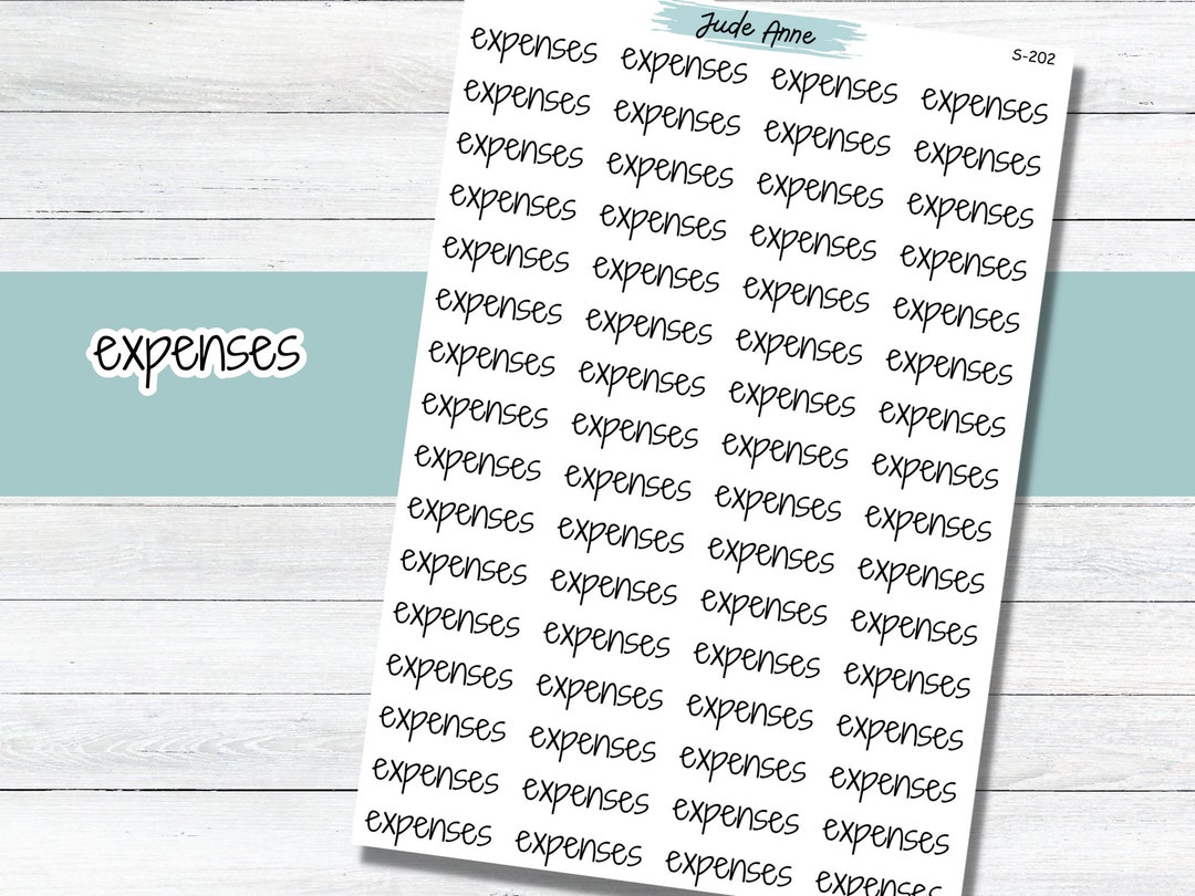 Expenses Script Planner Stickers, Spending Planning Stickers, Money ...