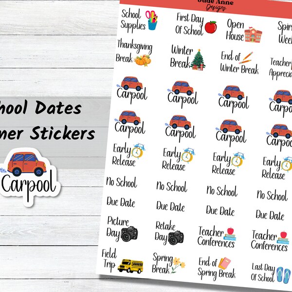 School Year Planner Stickers - Etsy