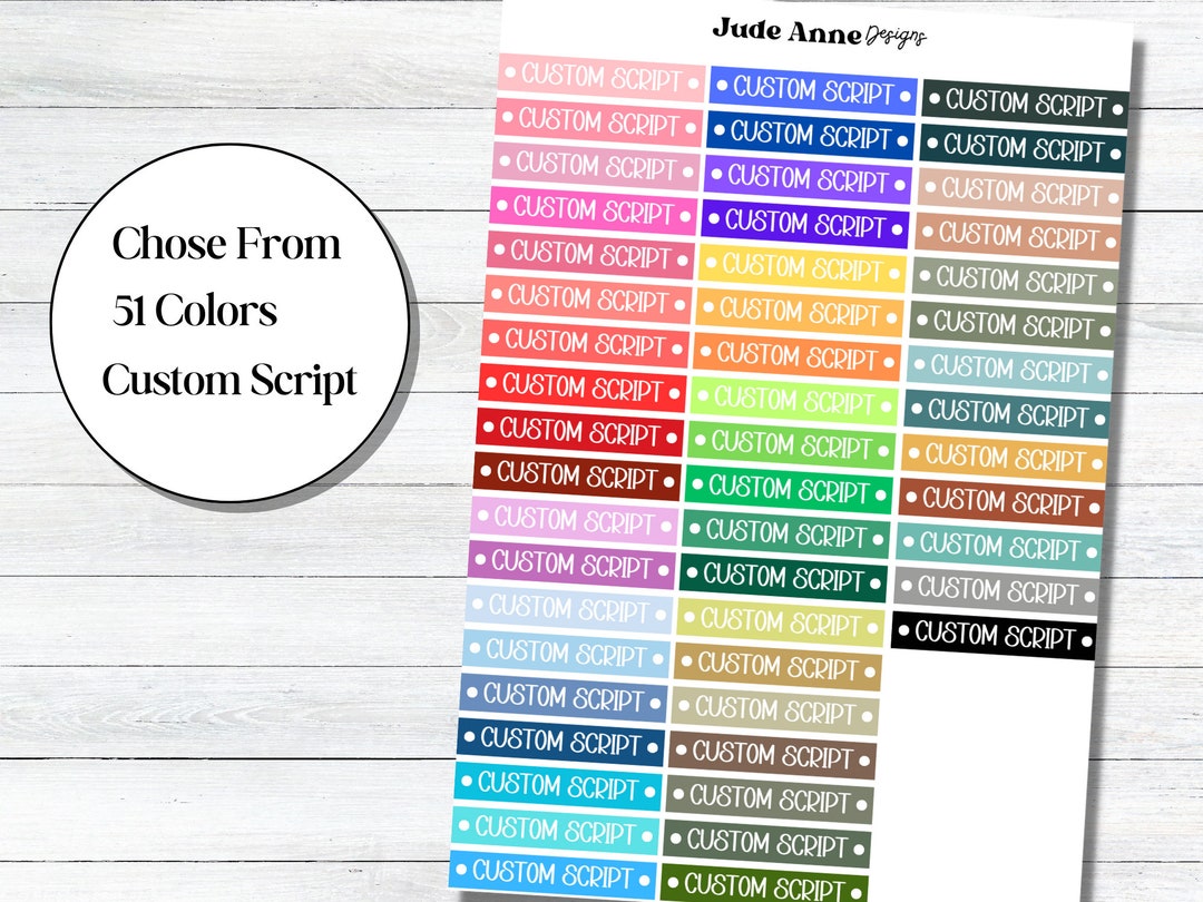 Custom Header Text Planner Stickers 57 , Personalized Header Box, Bujo ...