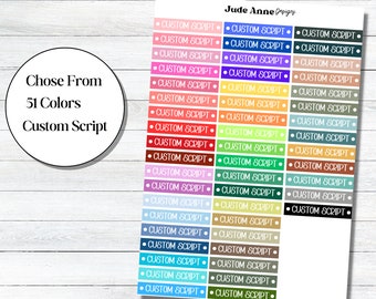Custom Script Stickers, Custom Text Stickers, Planner Stickers GHS-10 ...