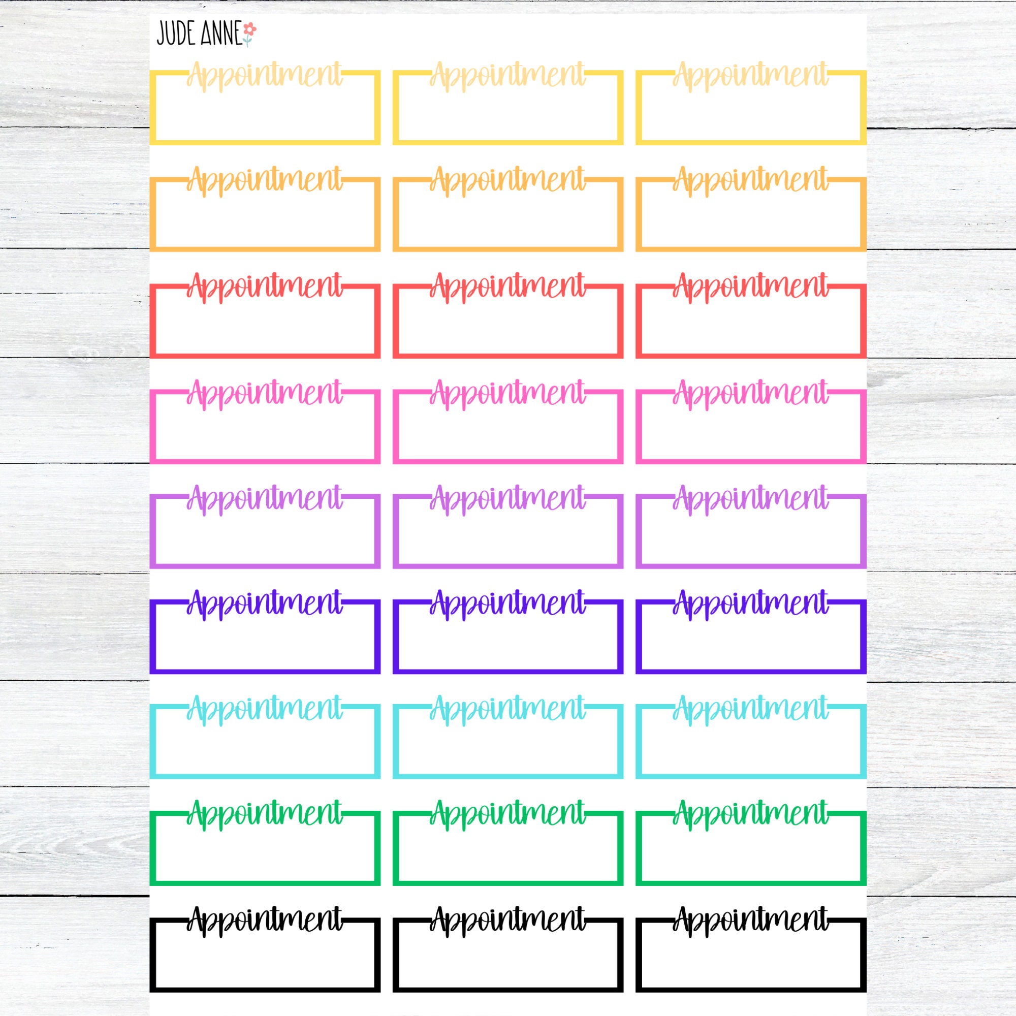 Appointment Planner Stickers, Functional Stickers, Cute Appointment ...
