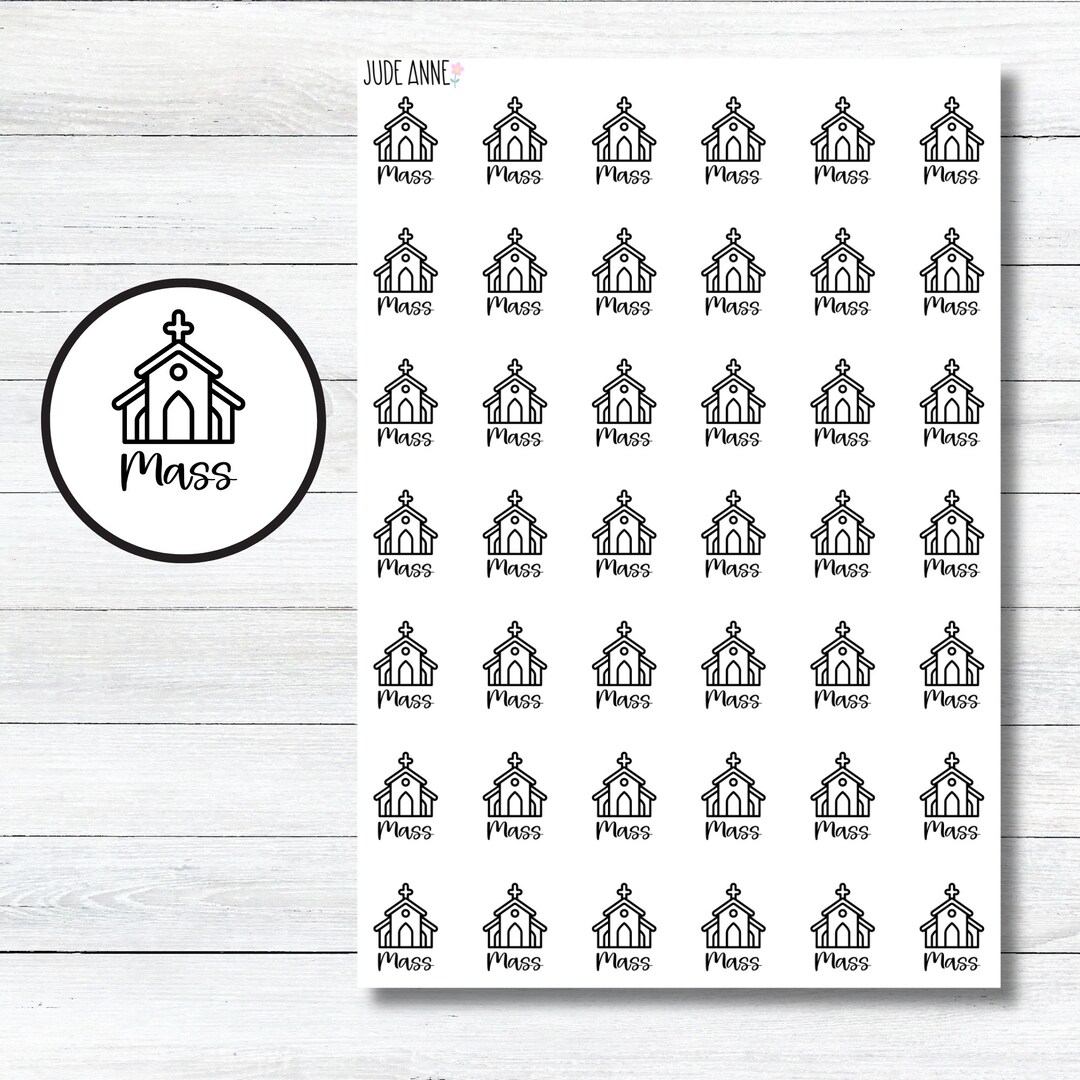Mass Planner Stickers, Catholic Stickers for Planner, Church Icons - Etsy