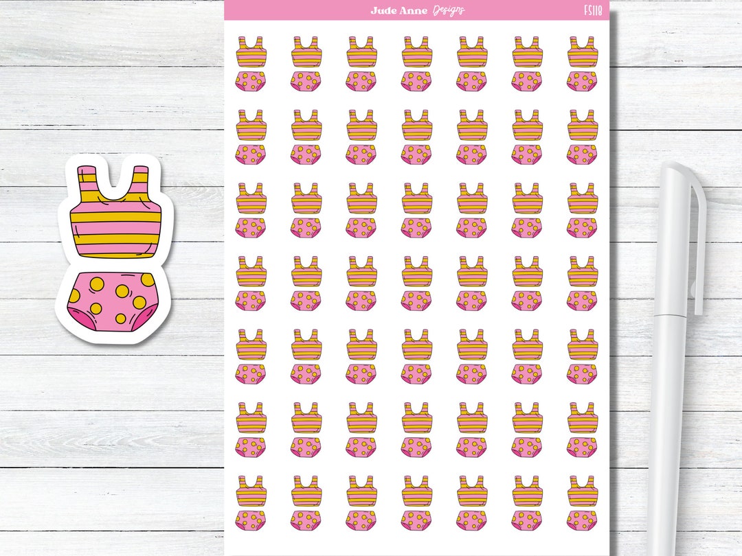 Swimsuit Planner Stickers | Swim Time Planner Sticker | Cute Functional ...