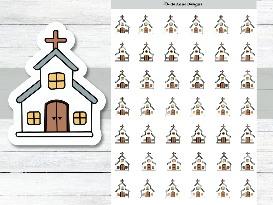 Church Planner Stickers, Cute Church Reminder Stickers, Icon Planner ...