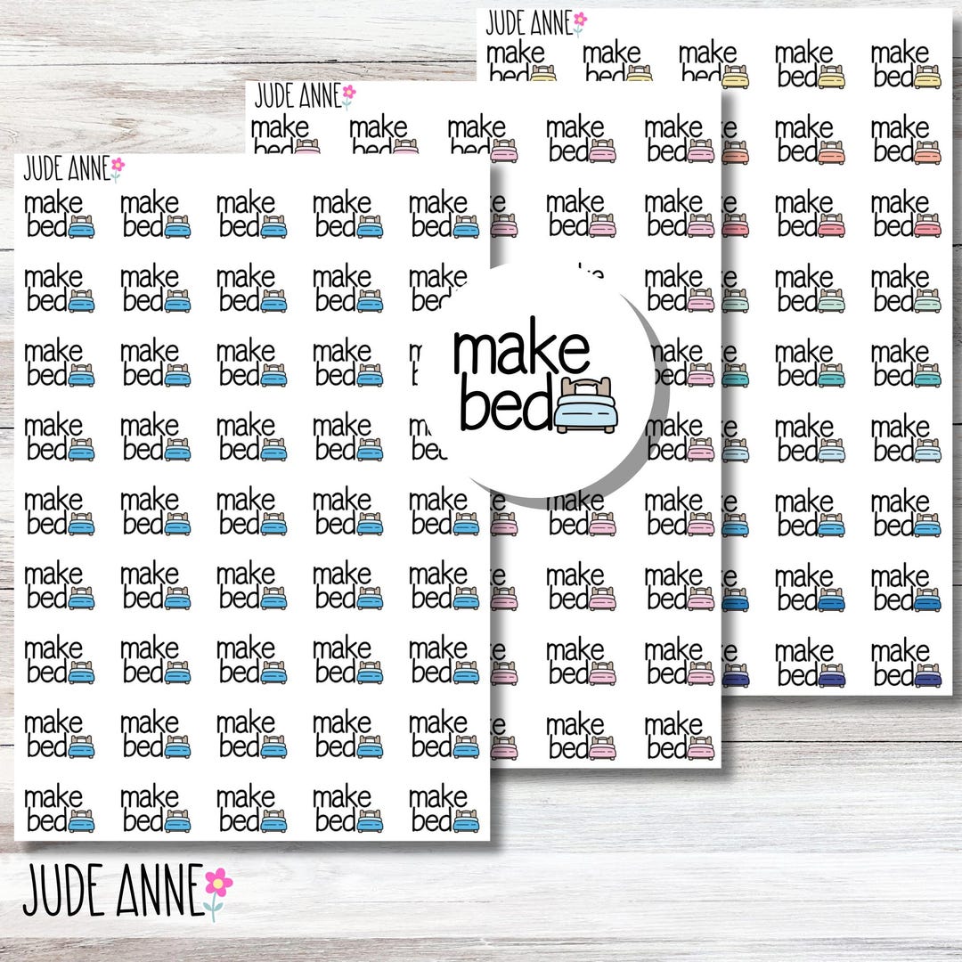 Make Bed Planner Stickers | Kids Chore Stickers for Planners, Journals ...