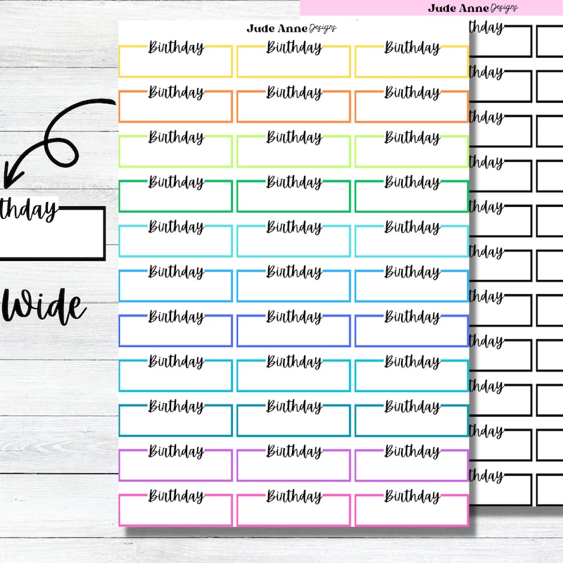 Birthday Planner Stickers - Etsy