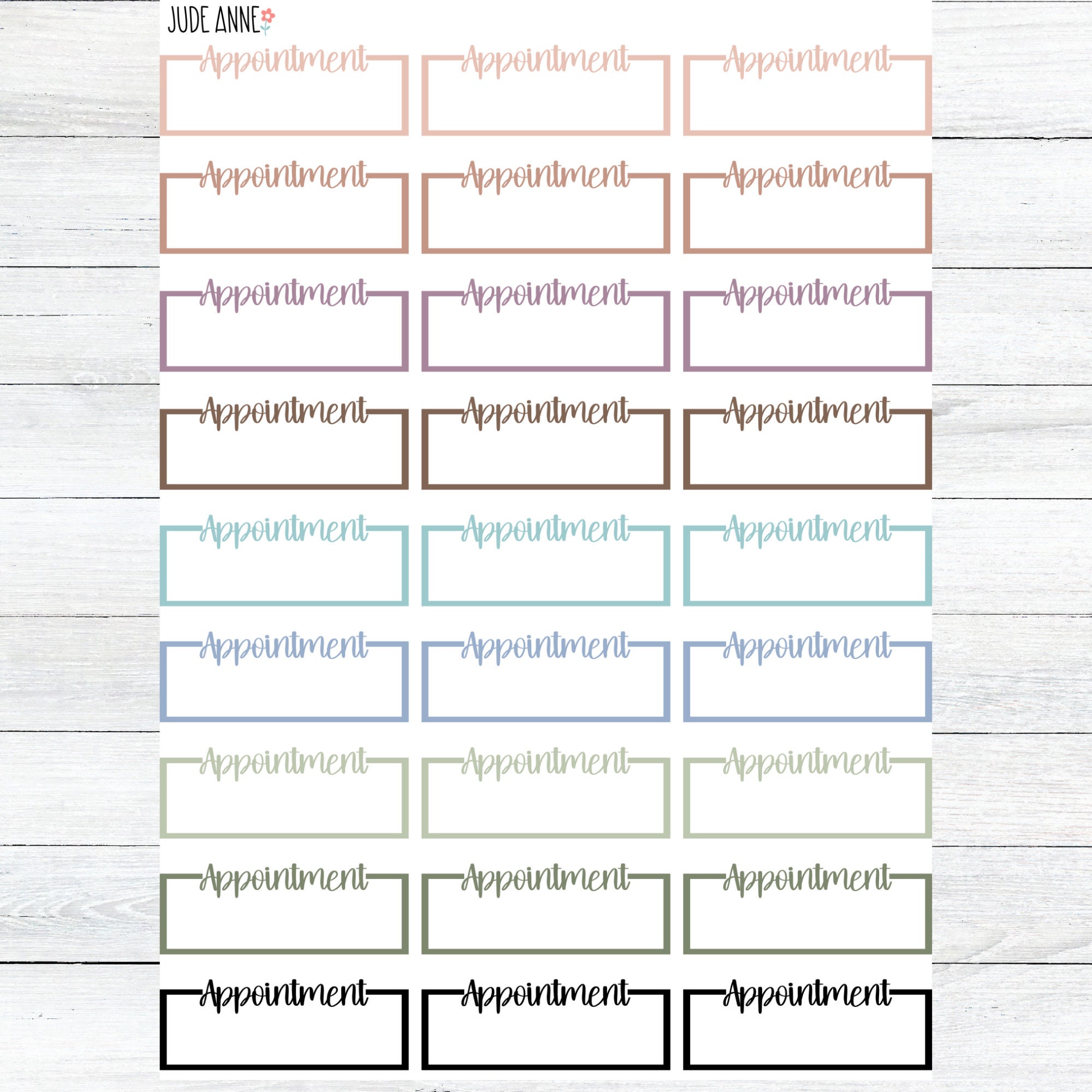 Appointment Planner Stickers, Functional Stickers, Cute Appointment ...