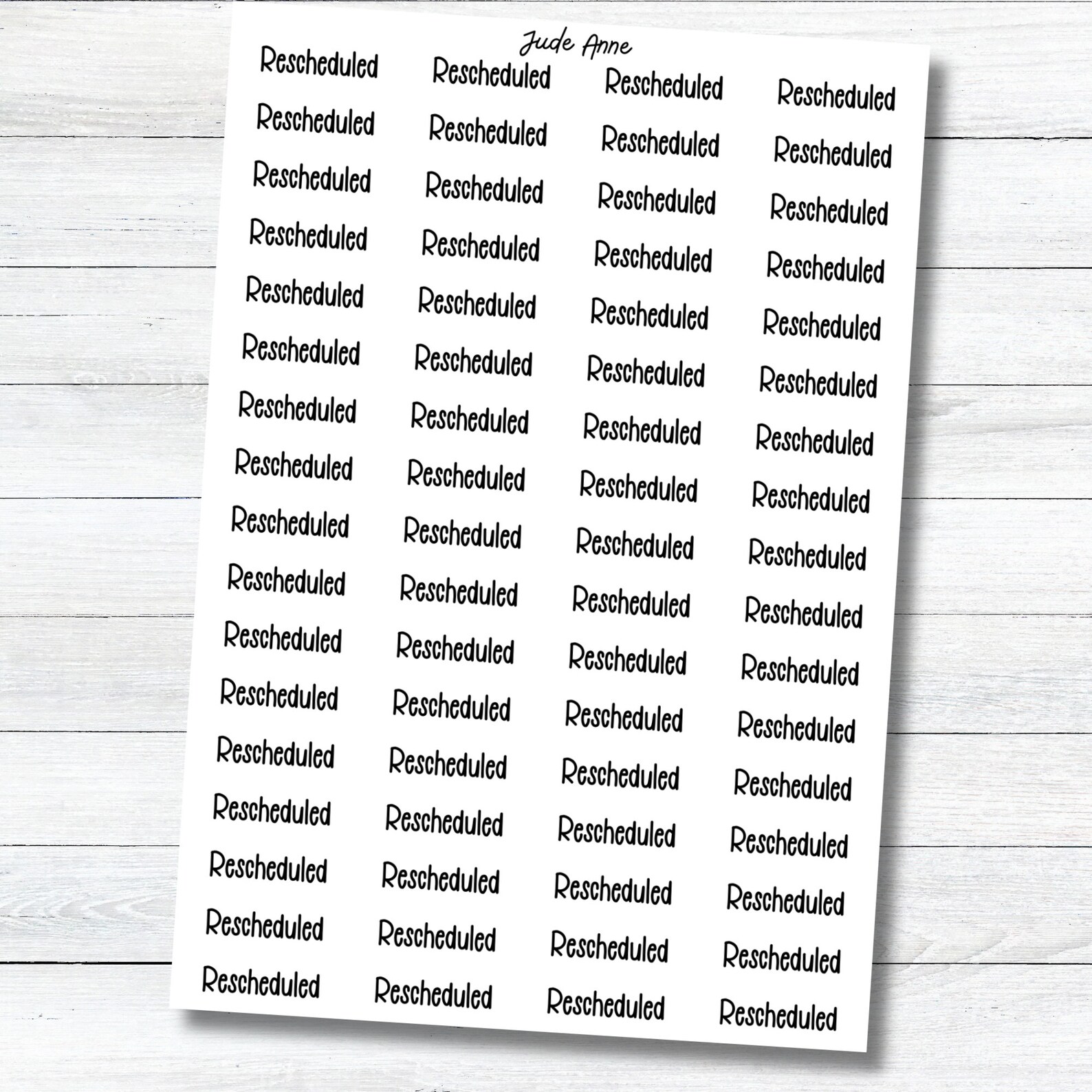 Rescheduled Script Sticker, Rescheduled Script Sticker for Planners ...