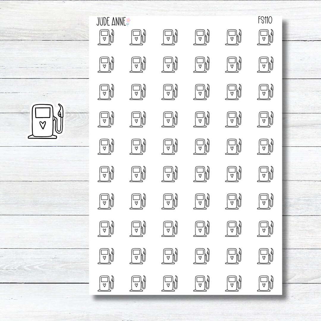 Gas Planner Stickers | Gas Expenses Planner Stickers | Gas Reminder ...