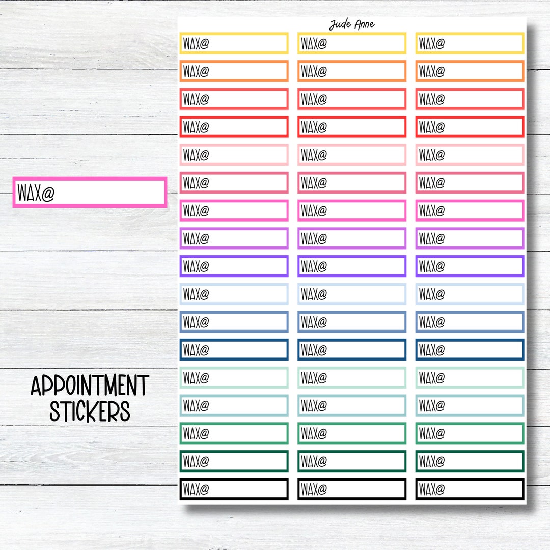 Wax Appointment Planner Stickers, Planner Stickers, Functional Stickers ...