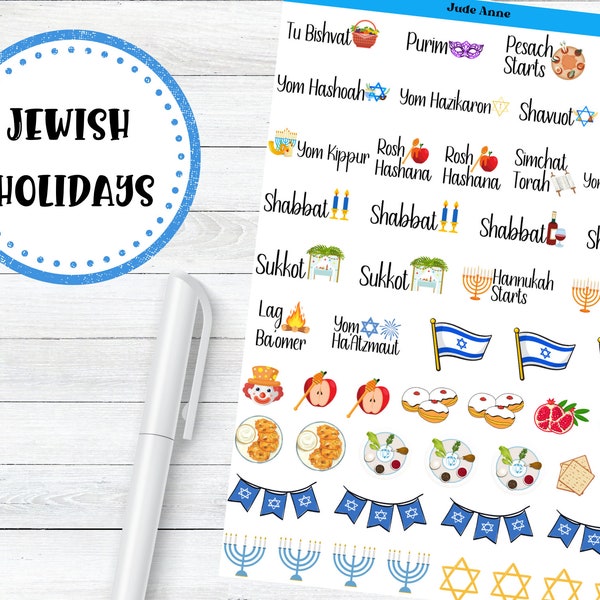 Jewish Holiday Digital Stickers - Etsy