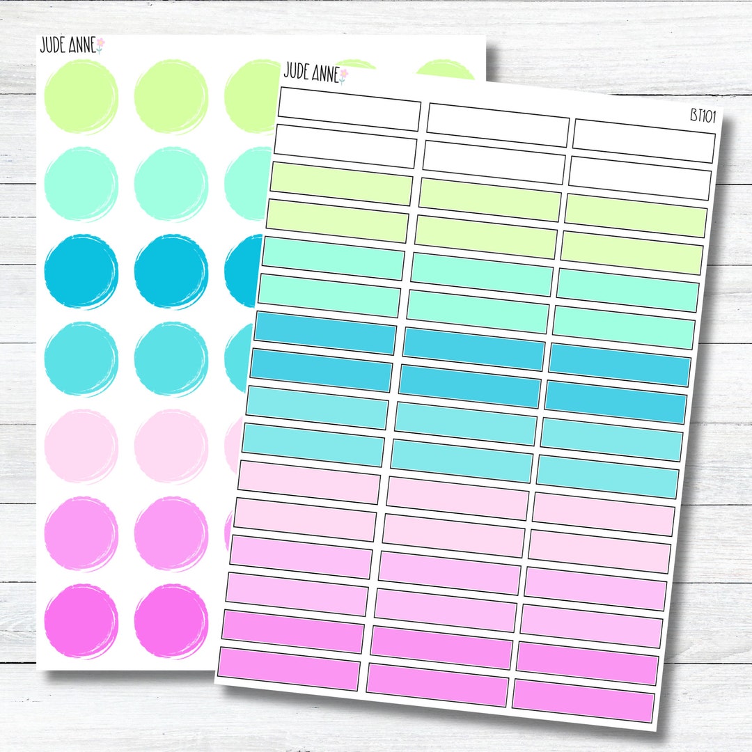 Planner Box Planner Stickers | Circle Planner Stickers | Bright Planner ...