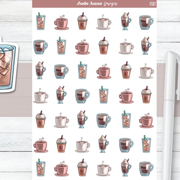 Cute Coffee Stickers - Etsy