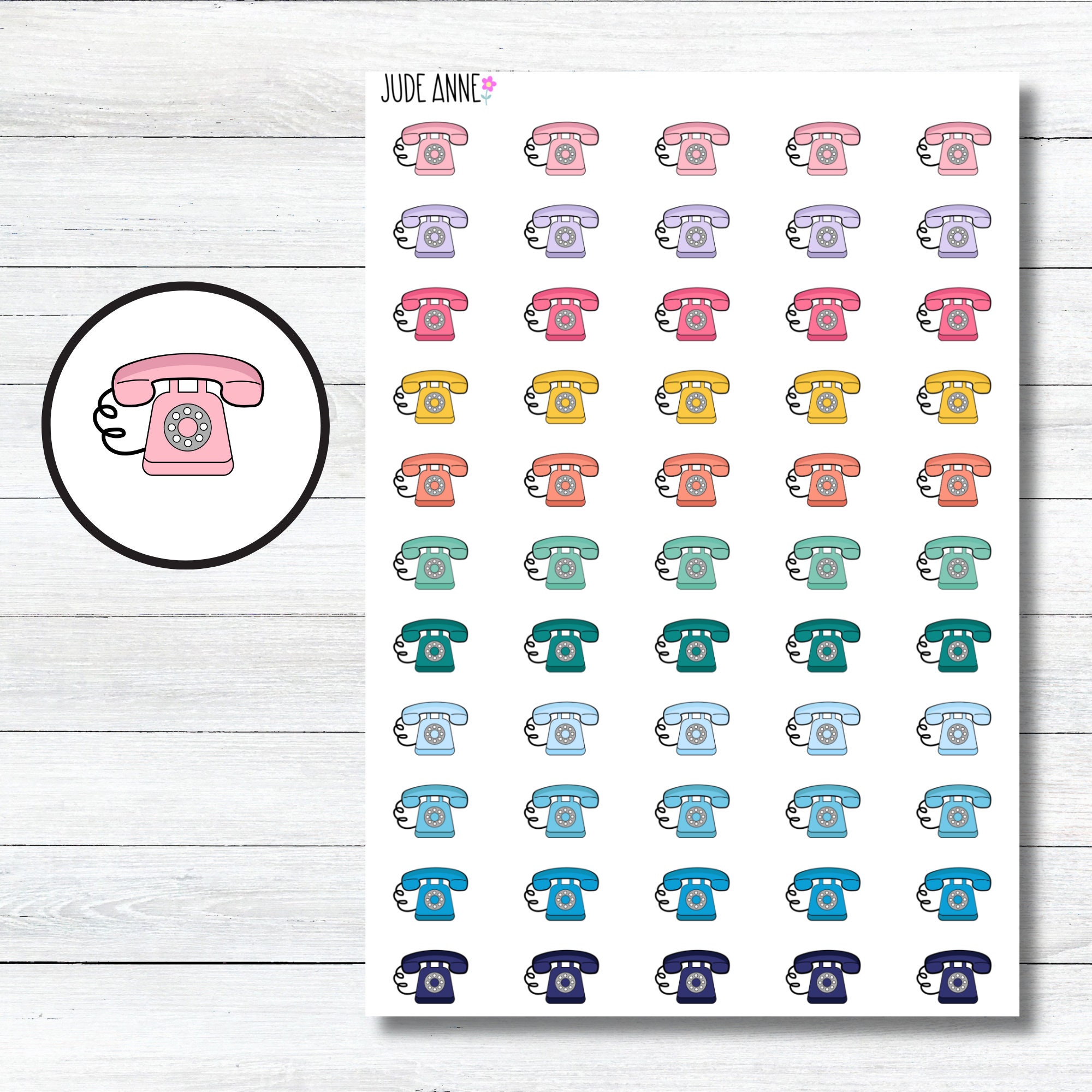 Phone Icon Planner Stickers, Call Reminder Planner Stickers, Stickers ...