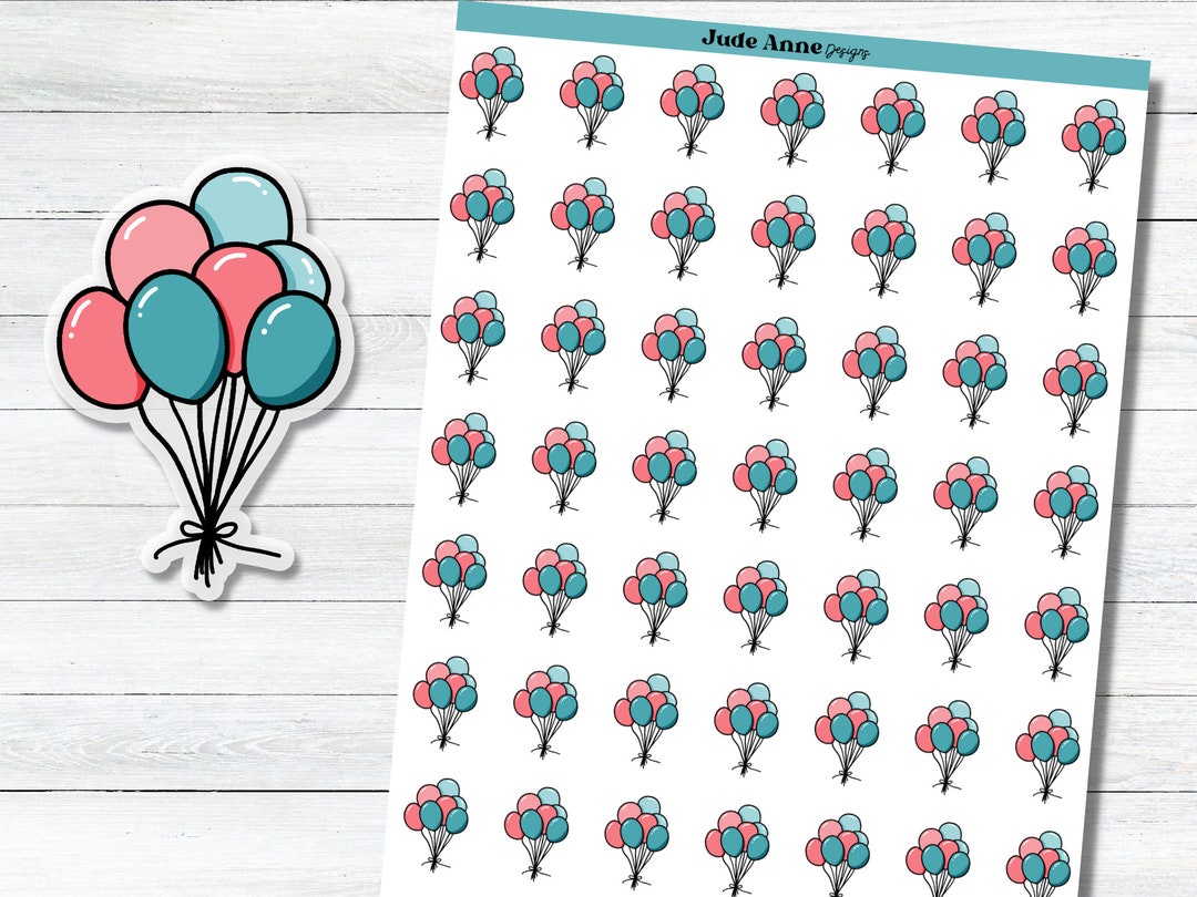 Birthdayballoons Planner Stickers, Birthday Reminders, Cute Planner ...