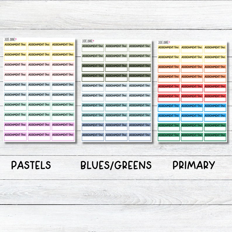 Assignment Due Planner Stickers, College Planner Stickers, Sticker ...