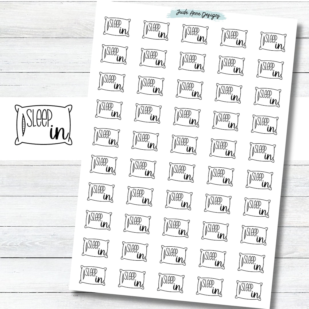 Sleep in Planner Stickers | Pillow Planner Stickers | Cute Planner ...