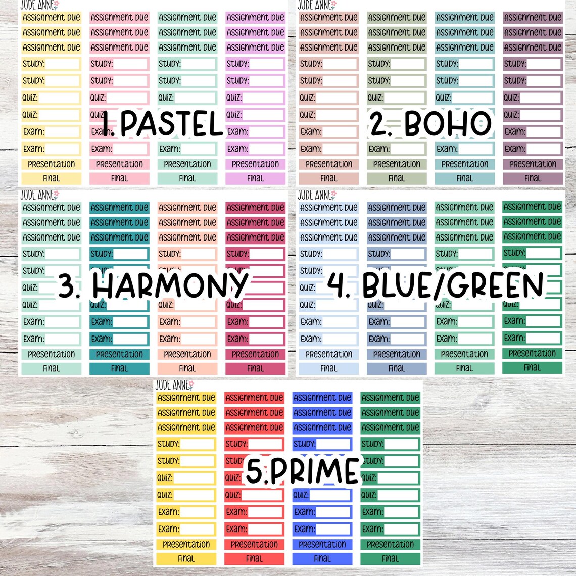 College Student Planner Stickers, High School Planner Stickers, Exam ...