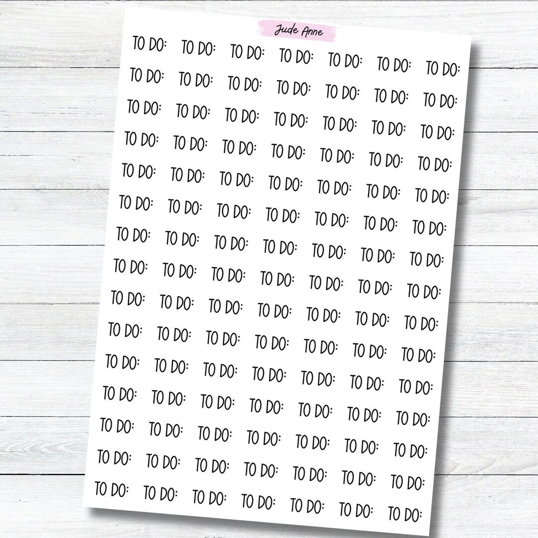 To Do Script Stickers, to Do Planner Stickers, Stickers for Planners ...