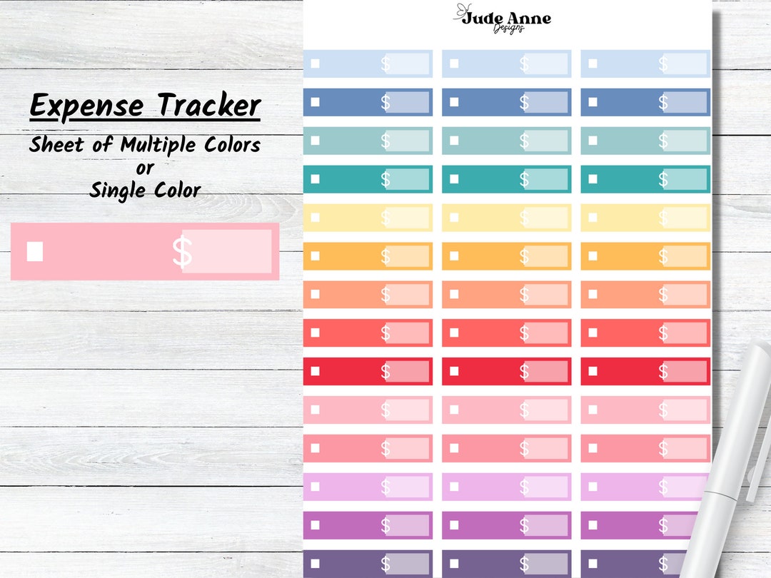 Expense Tracking Stickers Checklist Box Planner Stickers for - Etsy