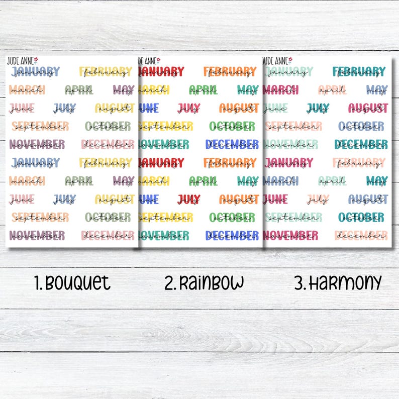 Month Planner Stickers | Monthly Header | Planner Labels - Etsy