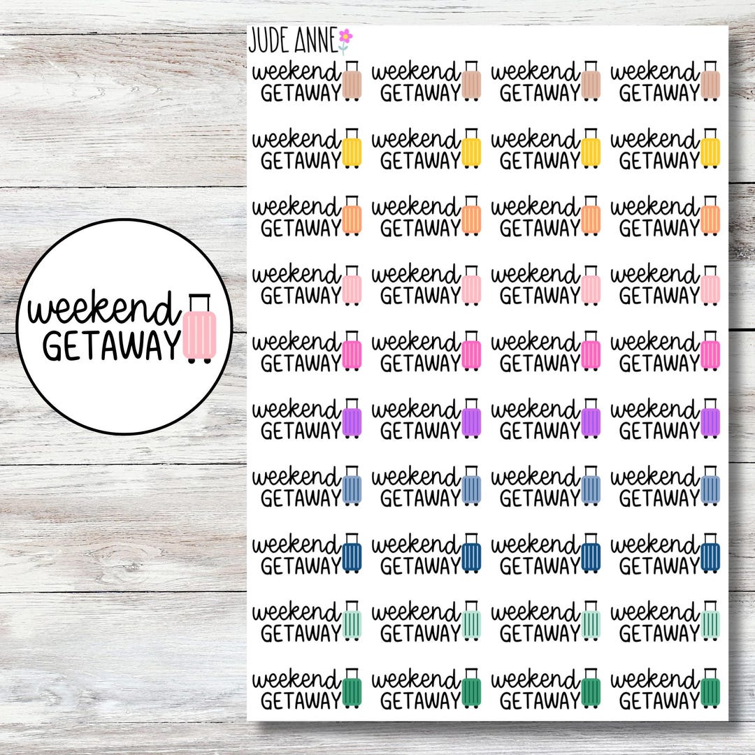 Weekend Getaway Planner Stickers, Vacation Planner Stickers for ...