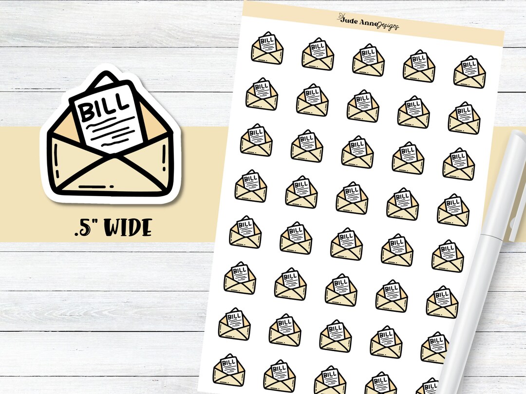 Bill Due Planner Sticker, Bill Reminder, Budgeting, Cute Functional ...